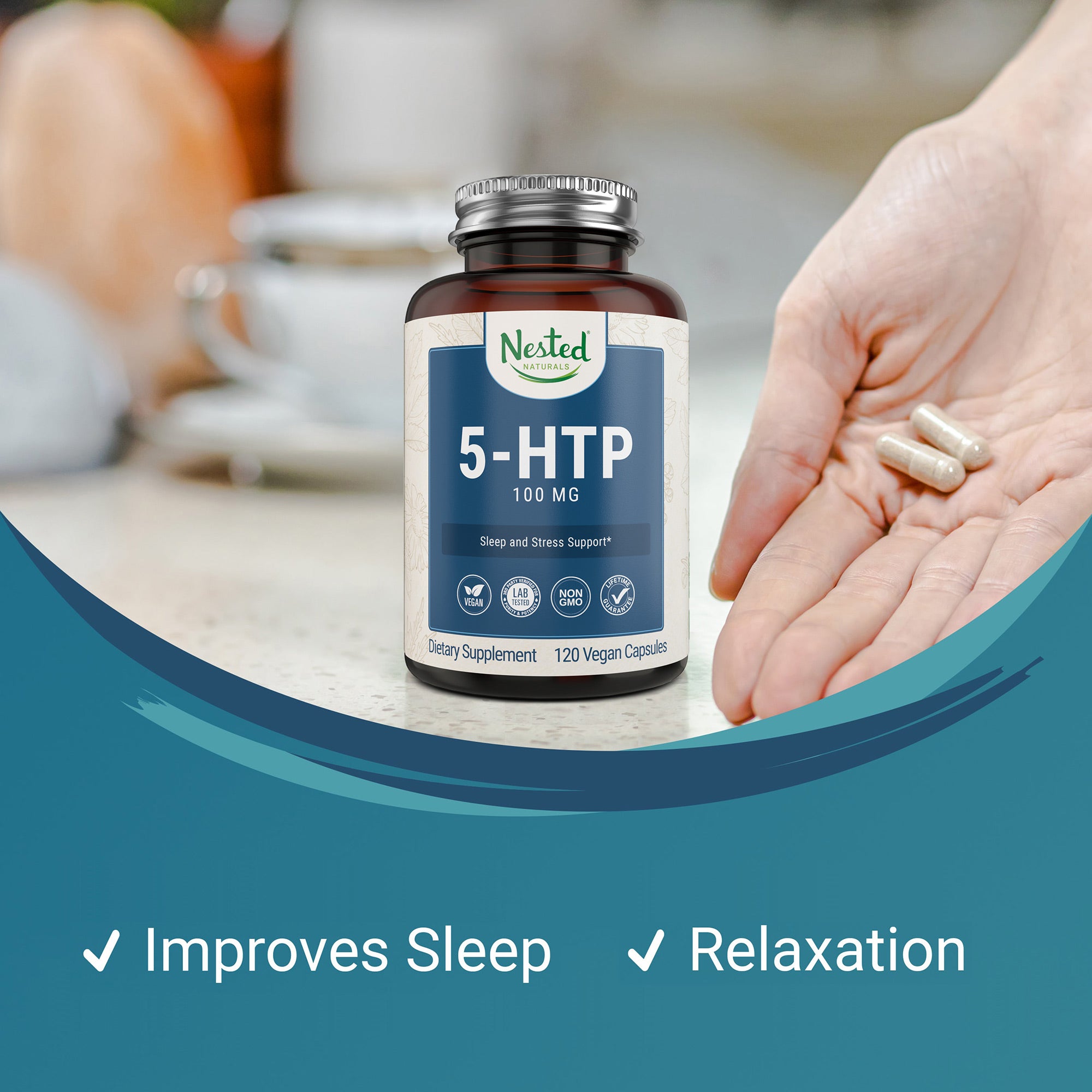 5-HTP Supplement - 100mg (The Ideal Dosage) 120 Capsules